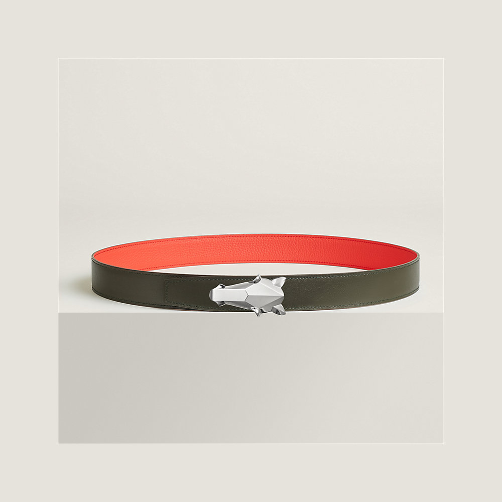 Destrier belt buckle & Reversible leather strap 32 mm | Hermès UK