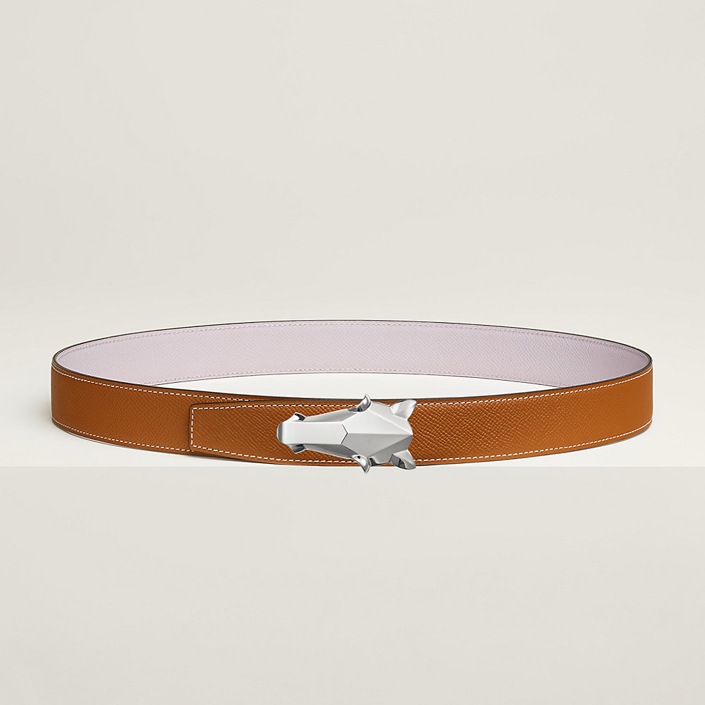 Destrier belt buckle & Reversible leather strap 32 mm | Hermès UK