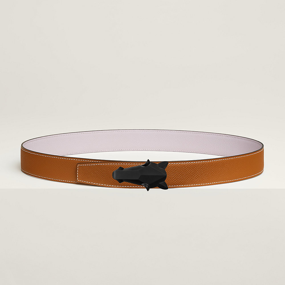 Destrier belt buckle & Reversible leather strap 32 mm | Hermès UK