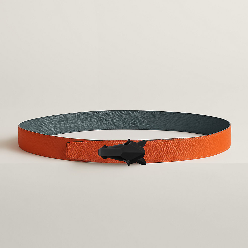 Destrier belt buckle & Reversible leather strap 32 mm | Hermès UK