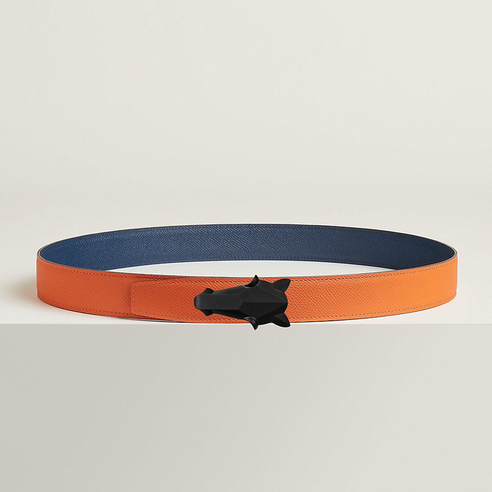Destrier belt buckle & Reversible leather strap 32 mm | Hermès UK