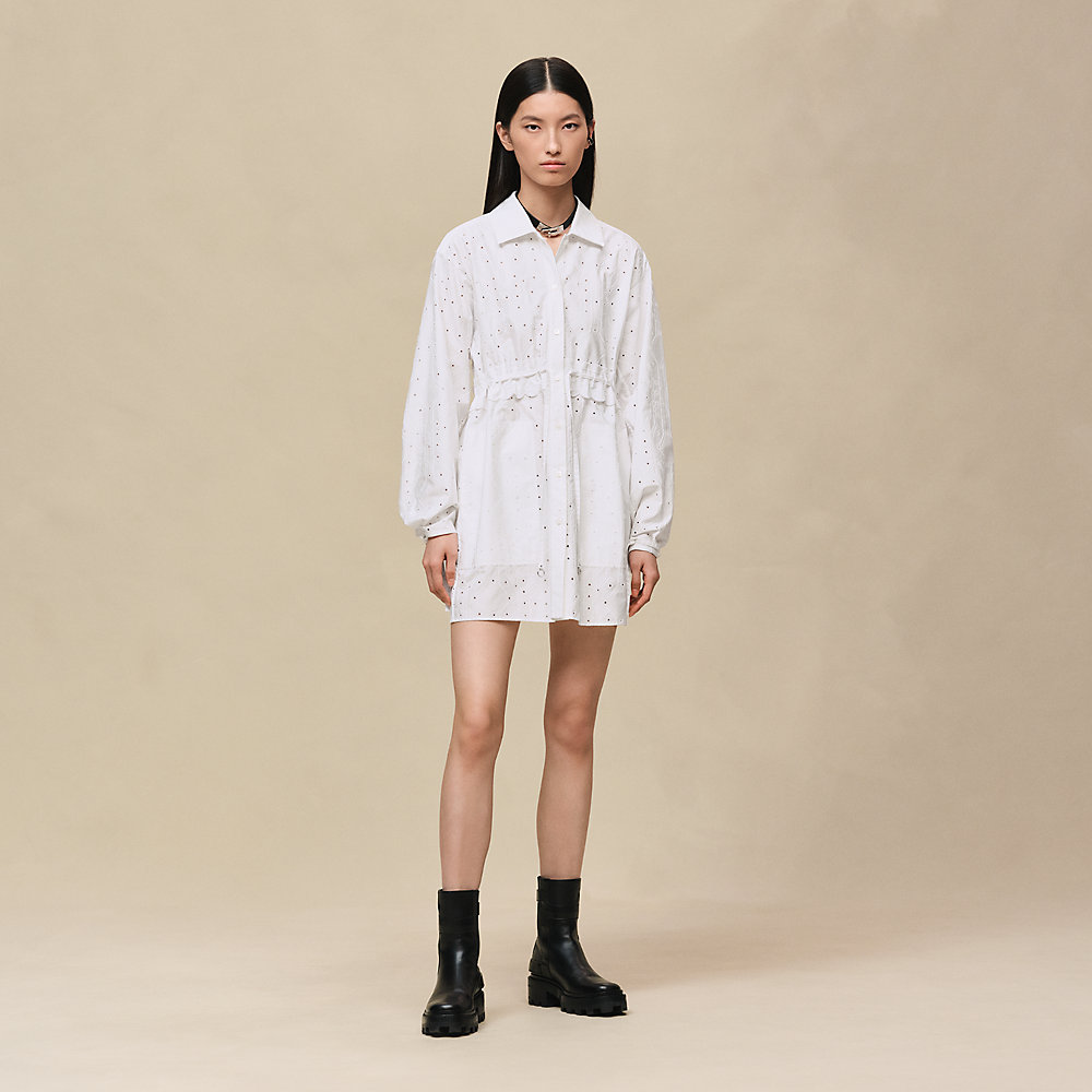 Embroidered drawstring dress | Hermès UAE