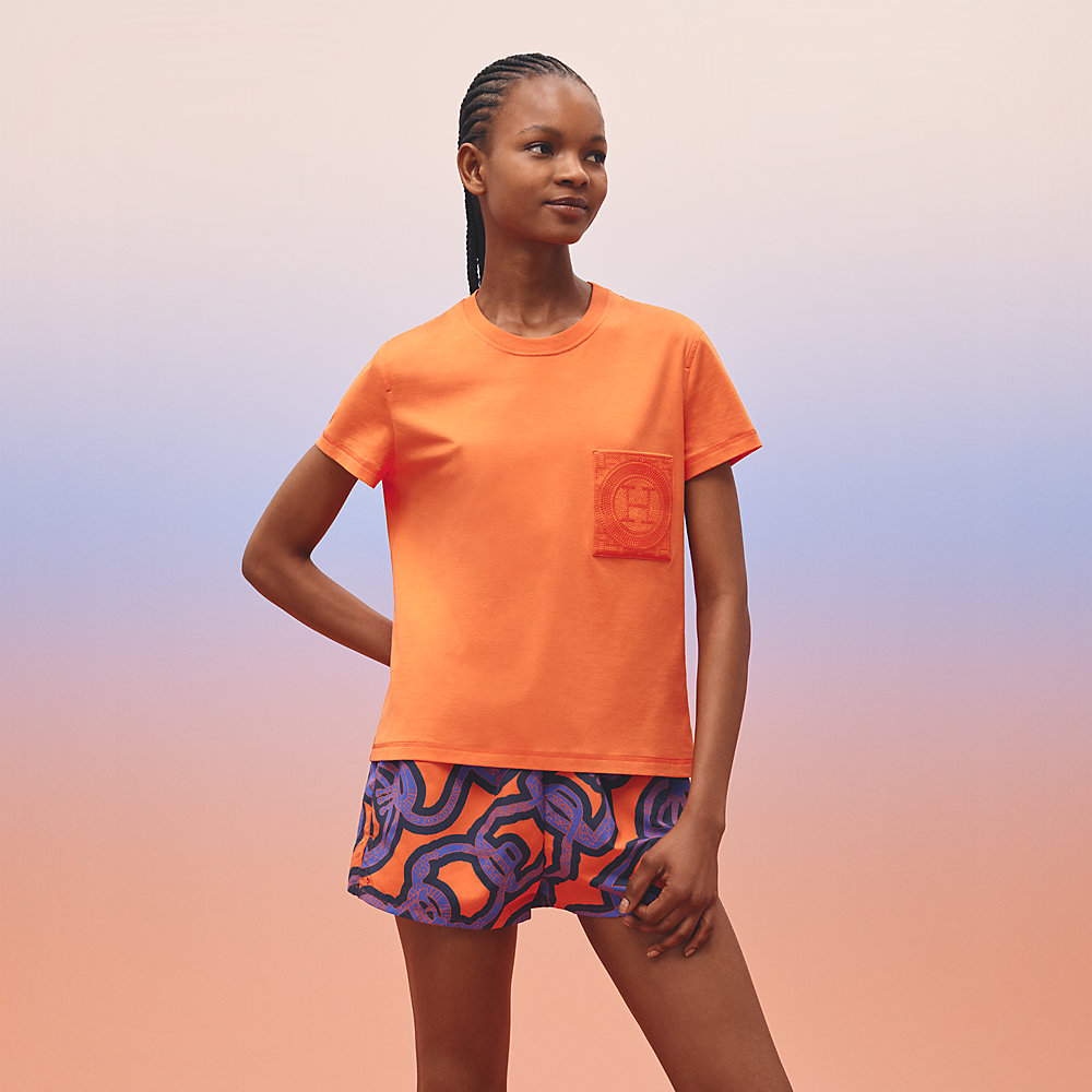 Embroidered pocket t-shirt | Hermès Malaysia