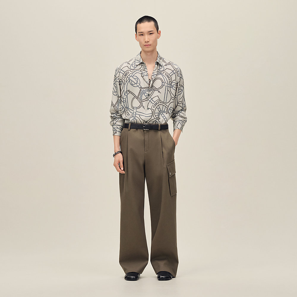 "Eperon d'Or Quadrilignes" straight cut shirt | Hermès UAE