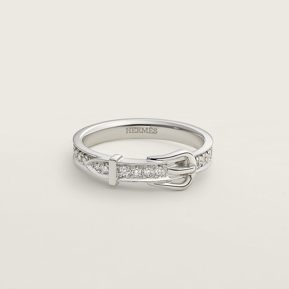 Etriviere ring, small model - White gold | Hermès UK