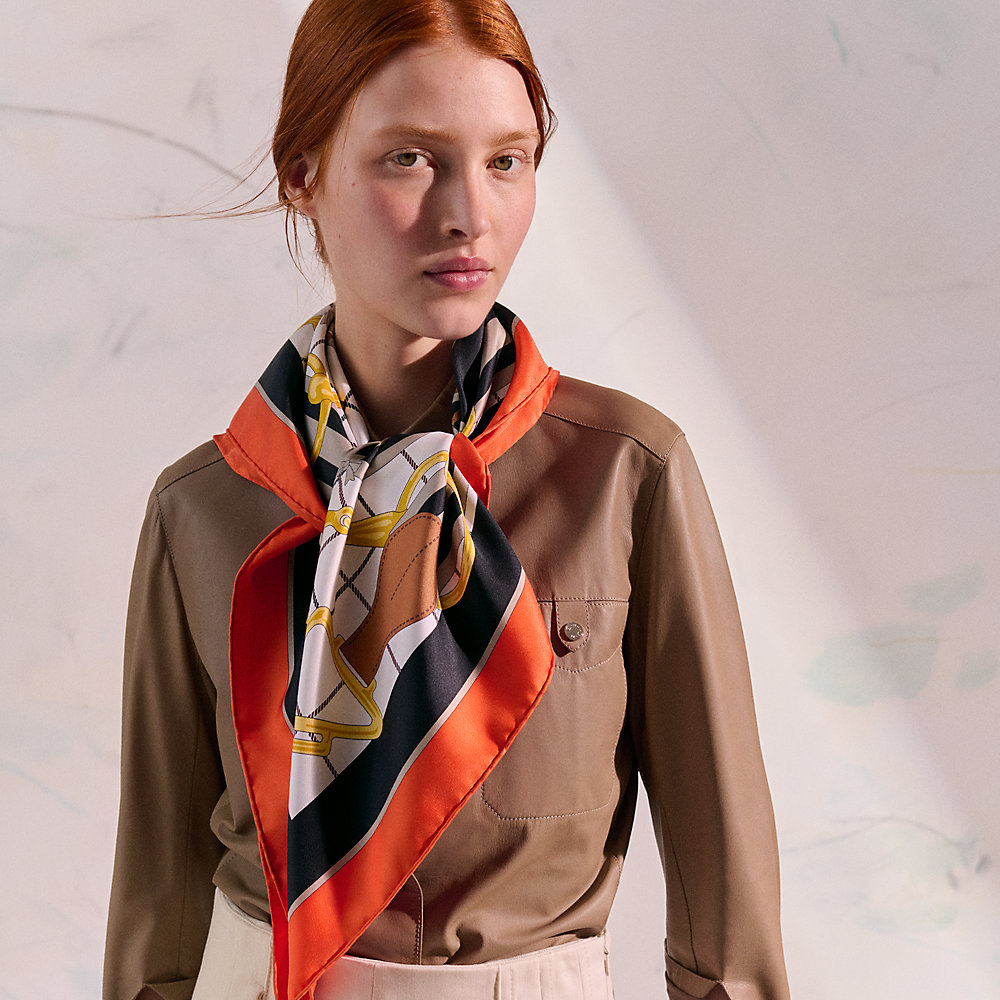 Forever-Seidentuch 90 Tatersale - Weiß | Hermès Österreich