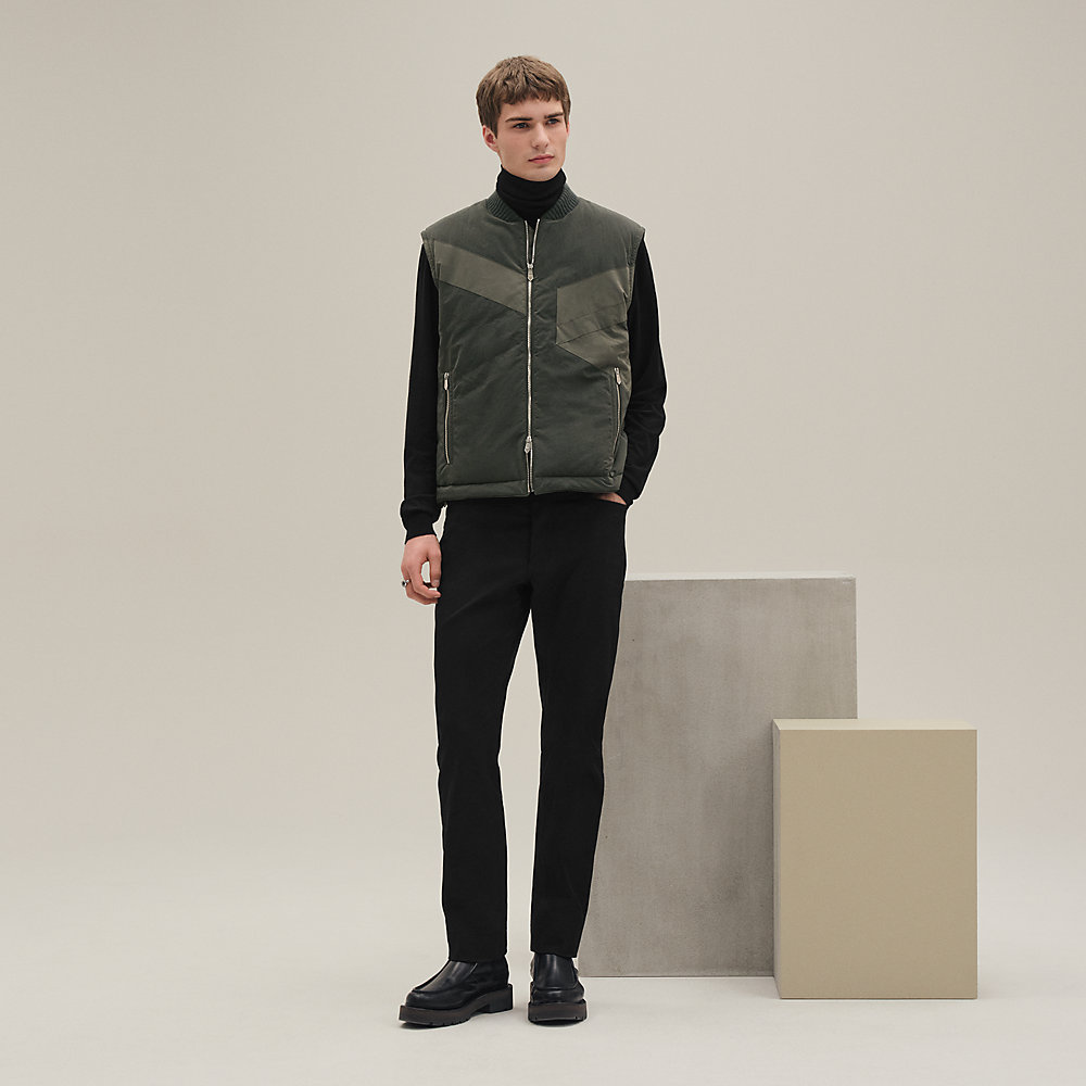 Gilet sans manches matelassé « Casaque » - Vert - 58 | Hermès Belgique