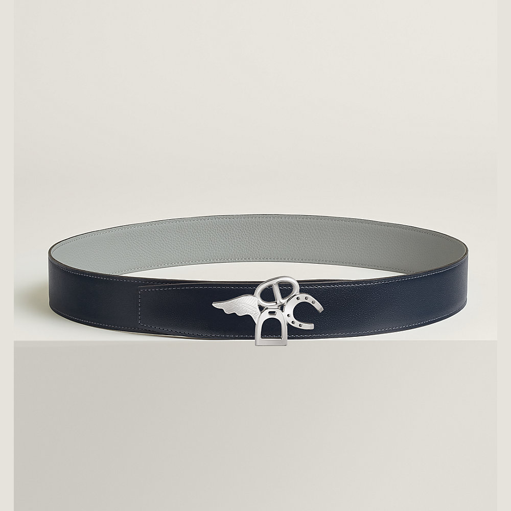 Good Luck belt buckle & Reversible leather strap 38 mm | Hermès USA