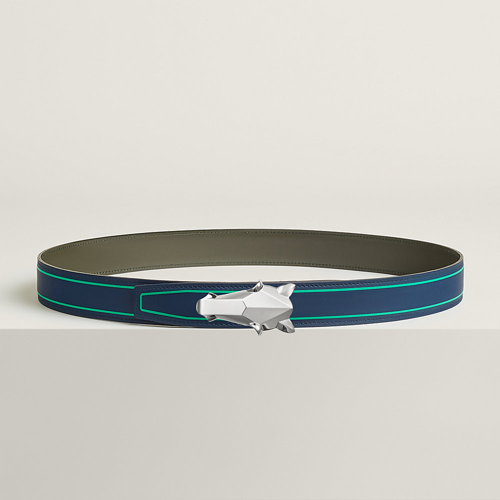 Gürtelschließe Destrier & Wendbarer Lederriemen Contrast 32 mm | Hermès ...