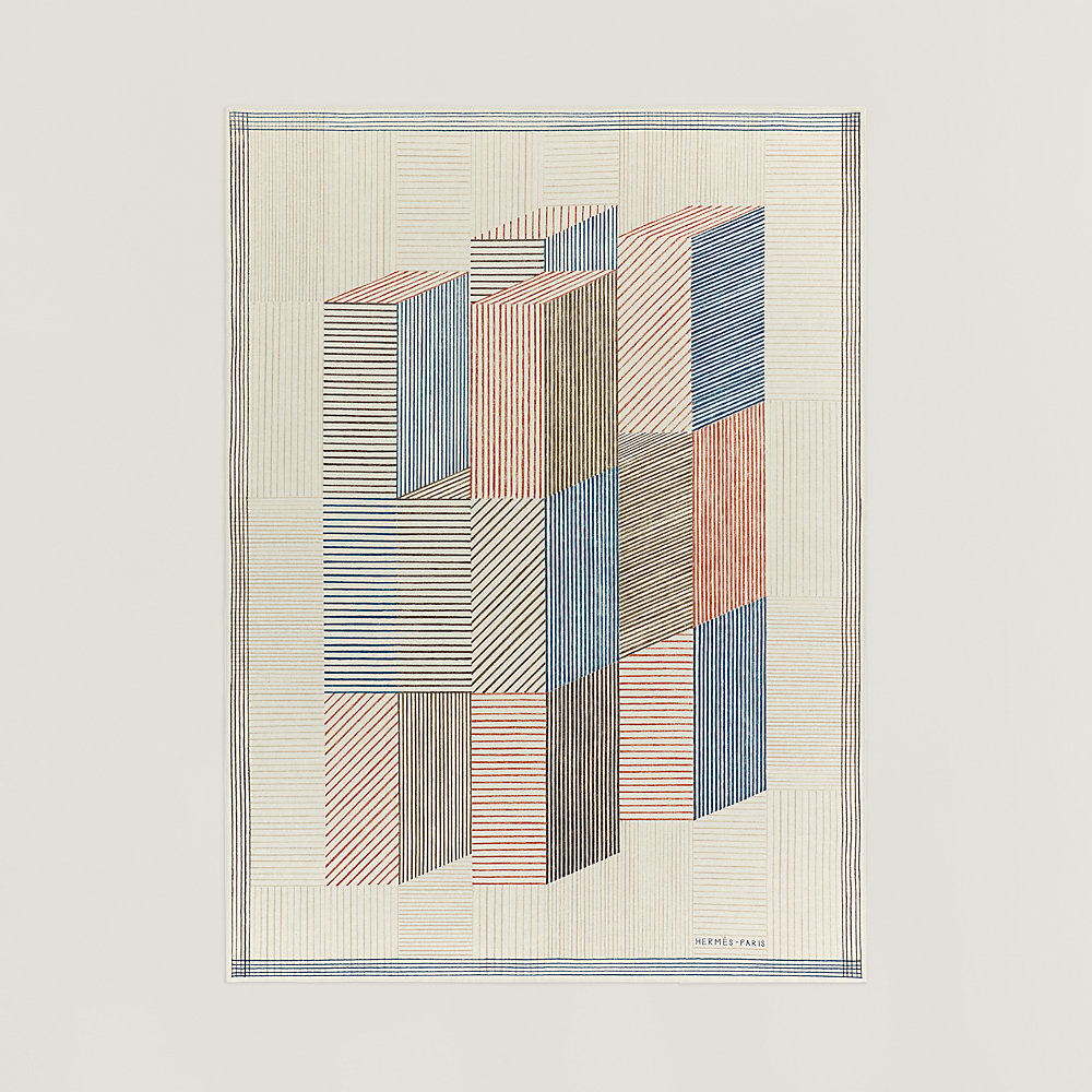 H Brick blanket - Blue | Hermès Hong Kong SAR