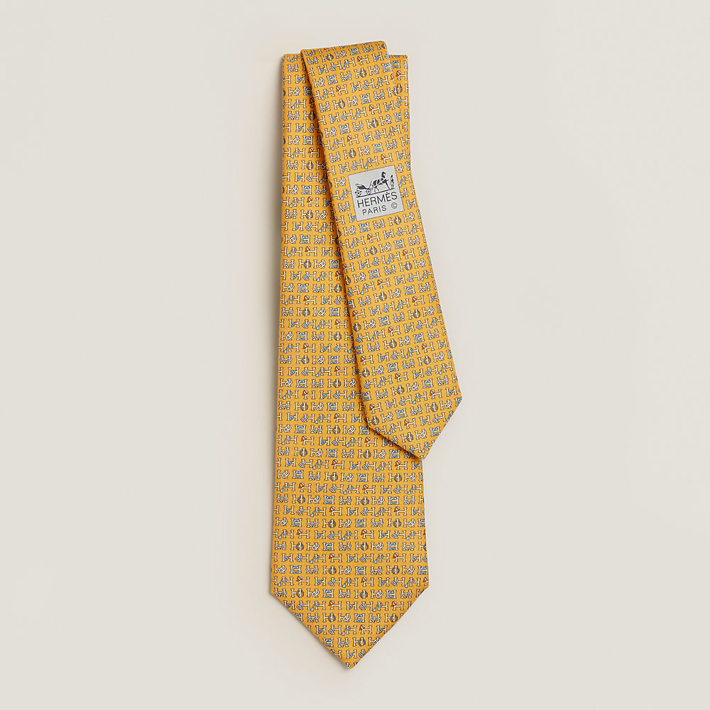 H Collection tie - Yellow | Hermès UK