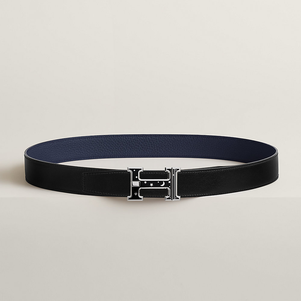 H Day & Night reversible belt buckle & Reversible leather strap 32 mm ...
