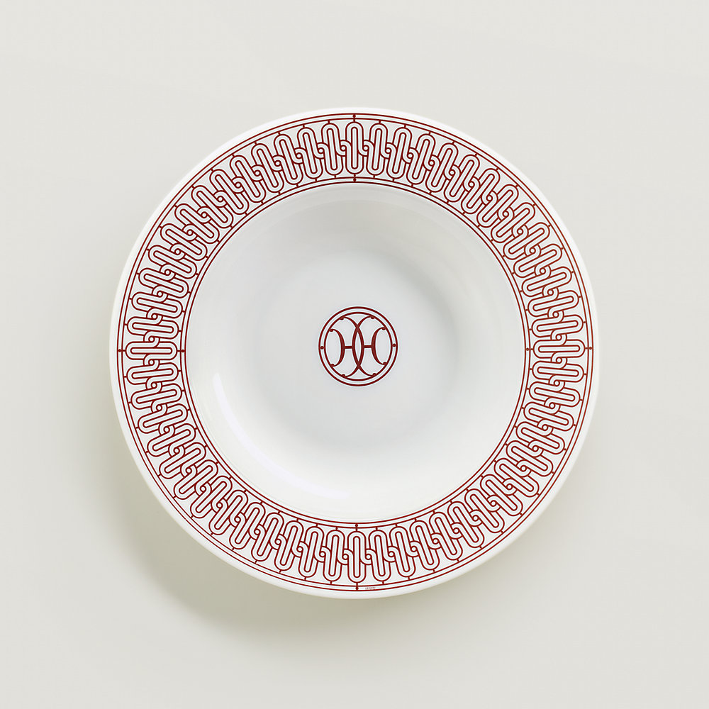 H Deco rouge soup plate | Hermès UK