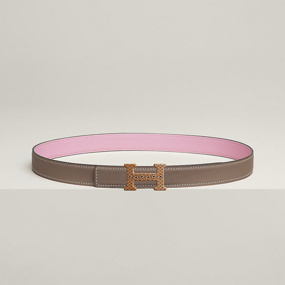 H Email Bandana belt buckle & Reversible leather strap 24 mm | Hermès UK