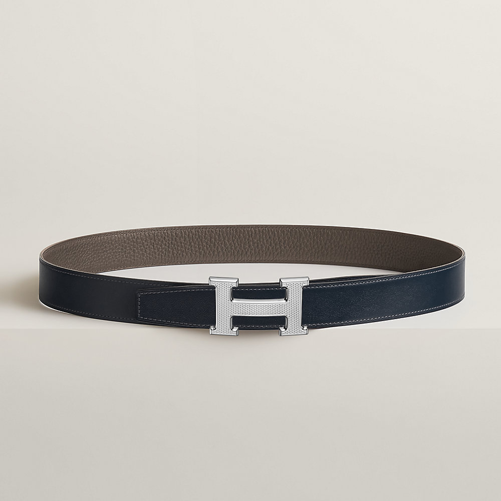 H Guillochee belt buckle & Reversible leather strap 32 mm | Hermès ...