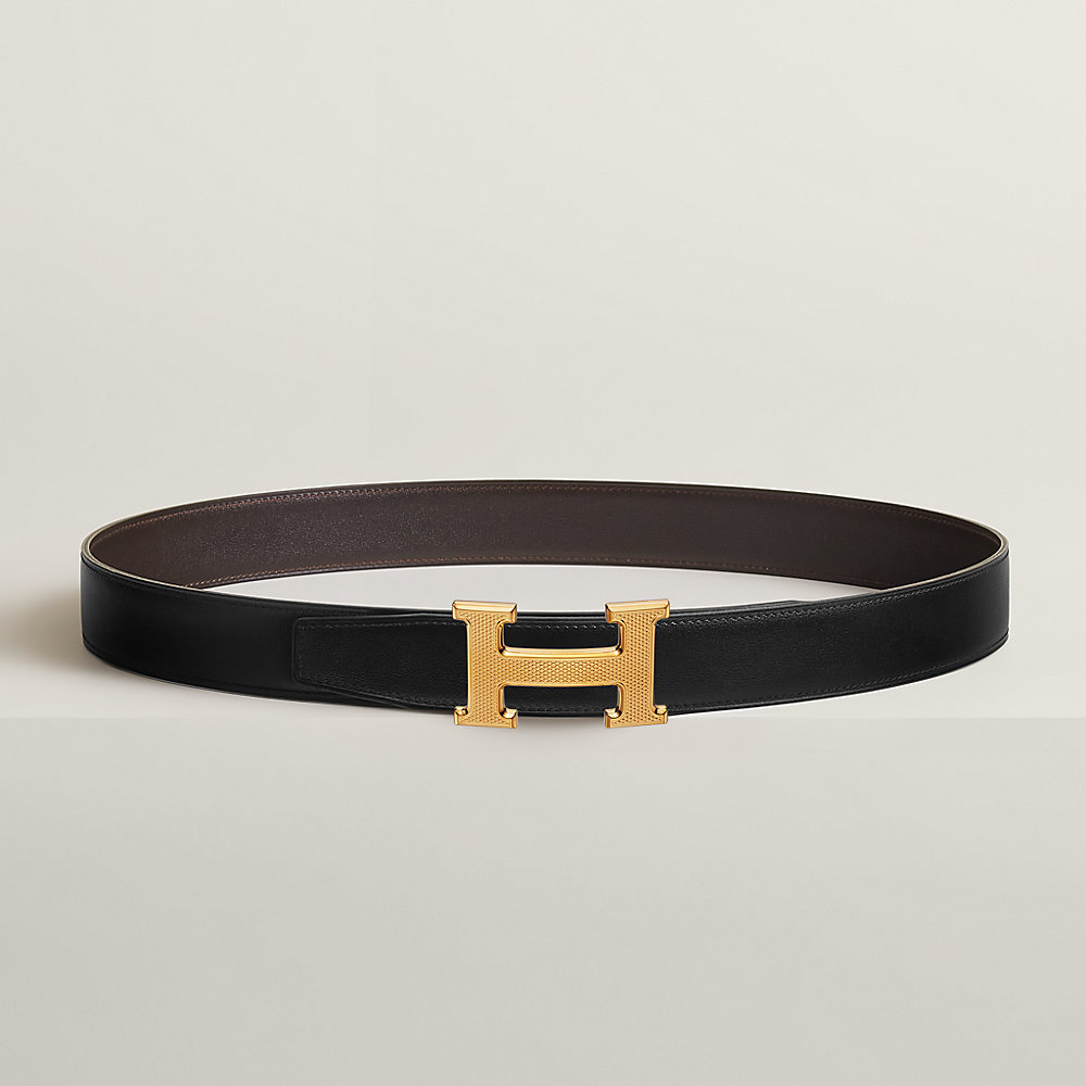 H Guillochee belt buckle & Reversible leather strap 32 mm | Hermès Hong ...