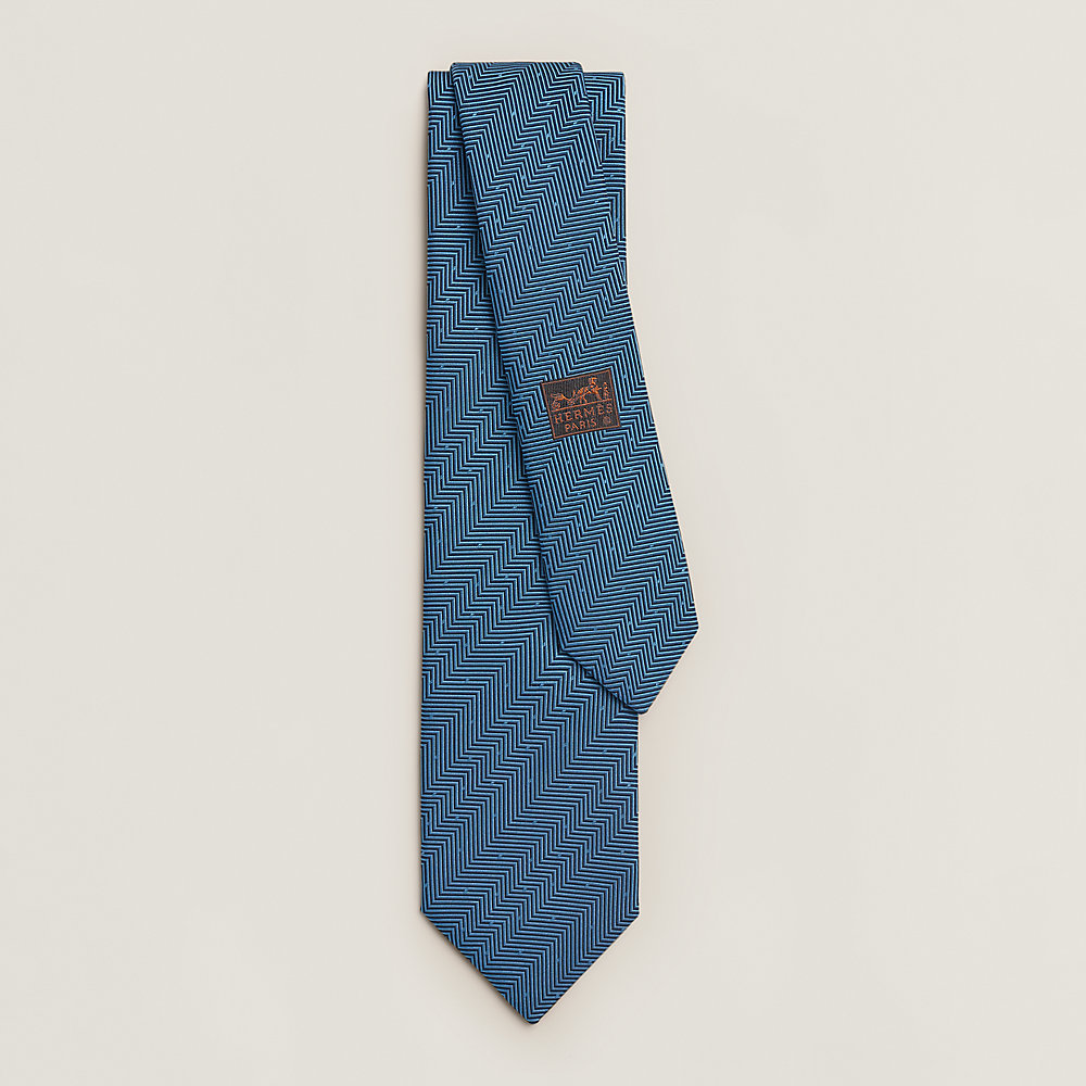 H Illusion tie - Blue | Hermès hermes_country_selector_title