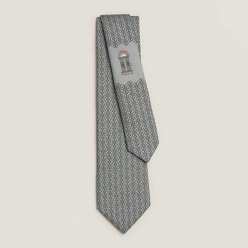 H Lift tie - Grey | Hermès Singapore