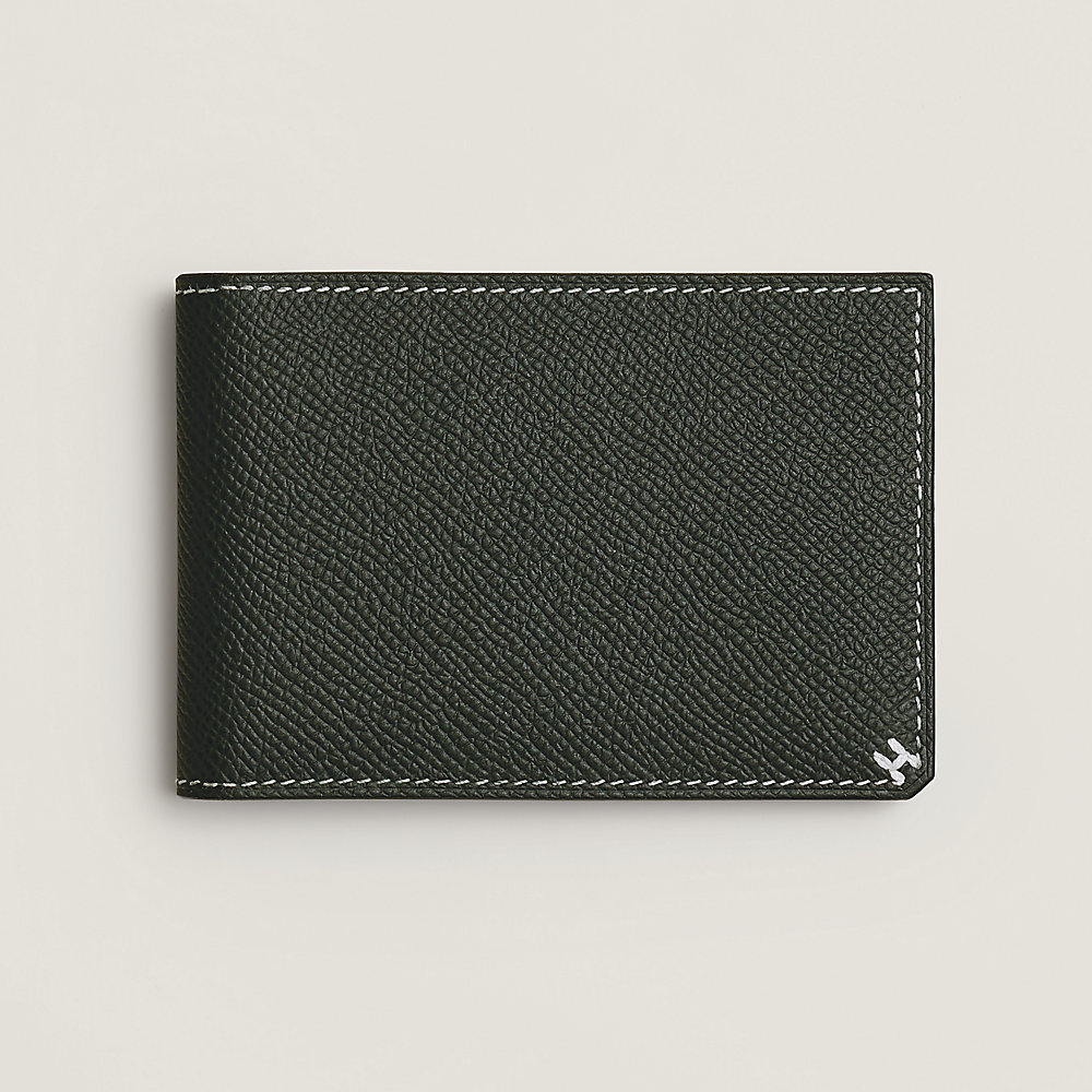 H Sellier card holder - Green | Hermès Ireland