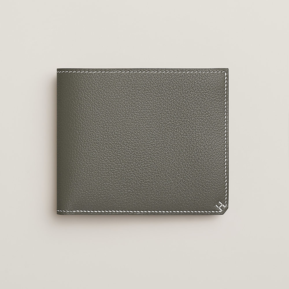 H Sellier Compact wallet - Beige | Hermès Singapore