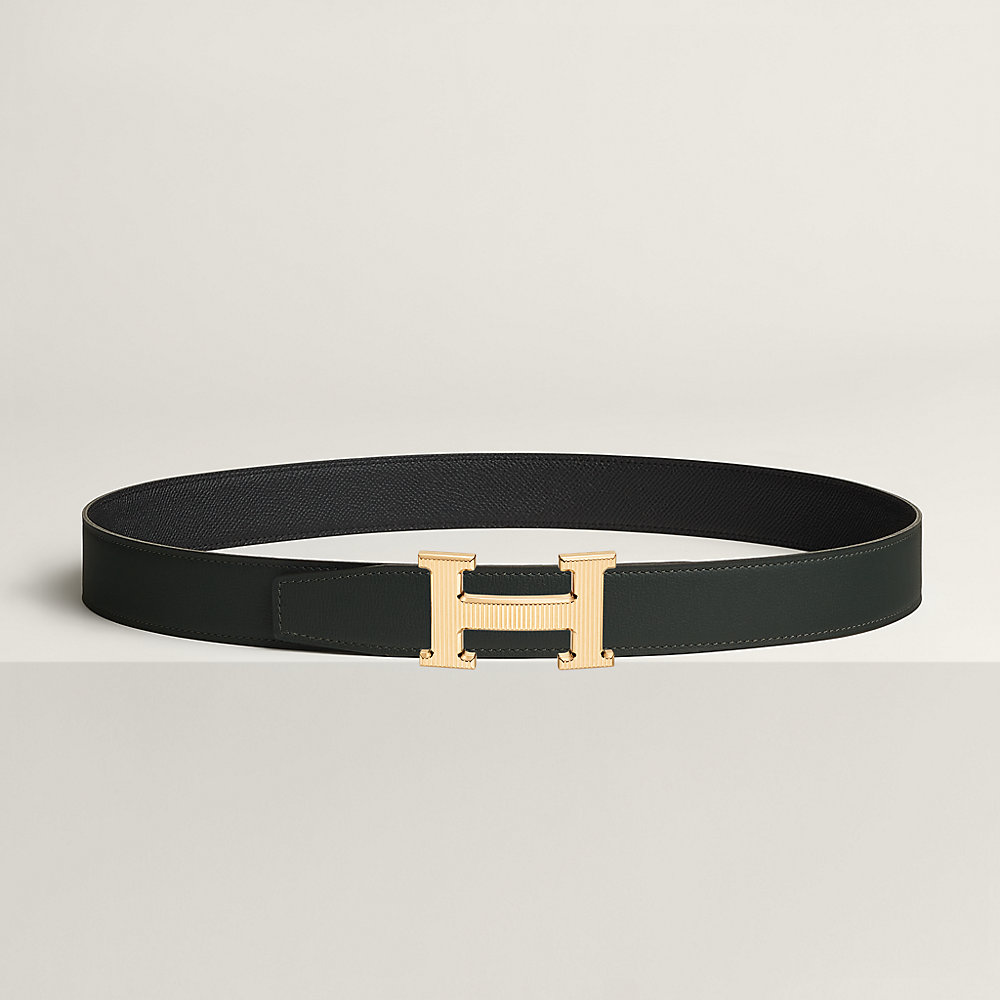 H Striee belt buckle & Reversible leather strap 32 mm | Hermès Canada