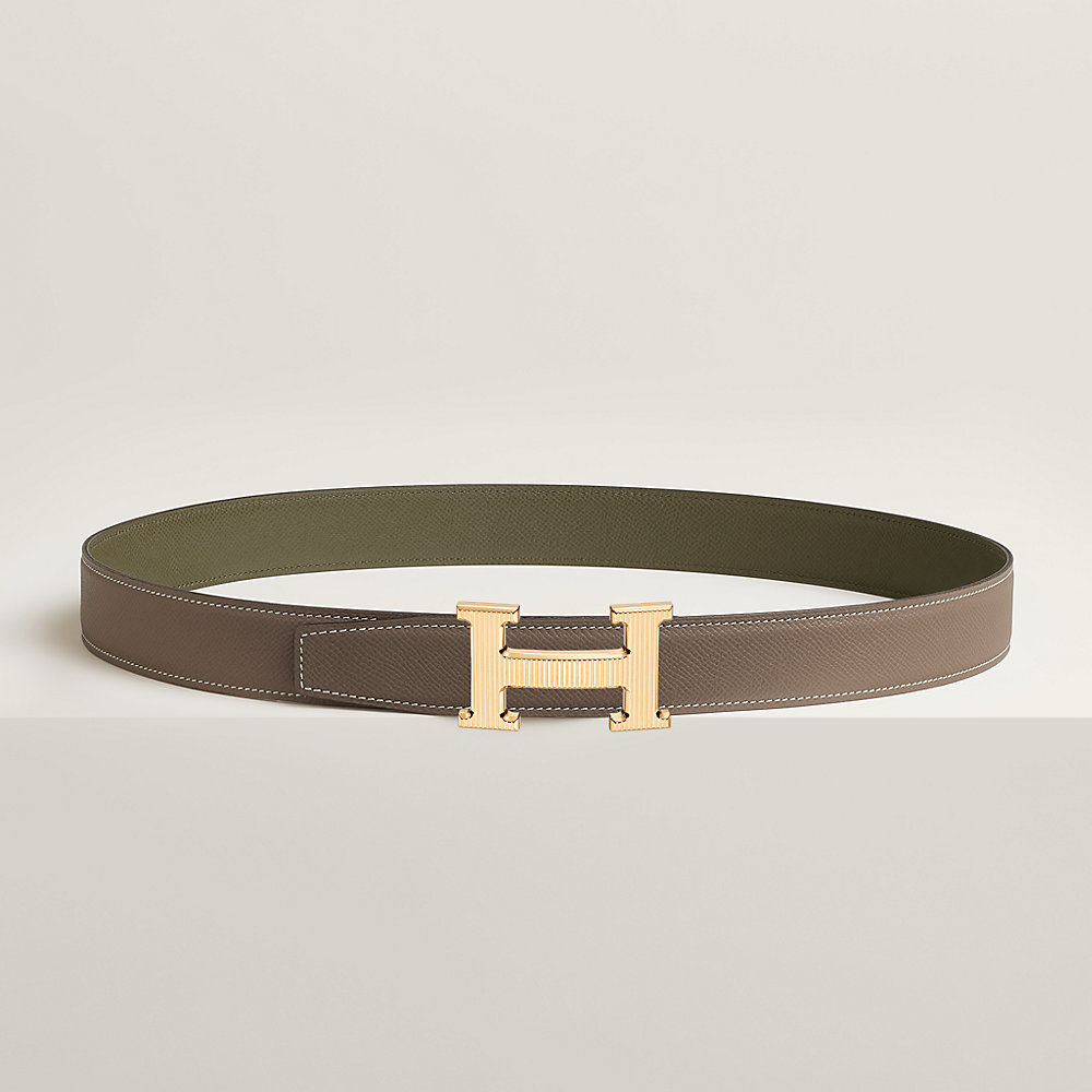 H Striee belt buckle & Reversible leather strap 32 mm | Hermès USA
