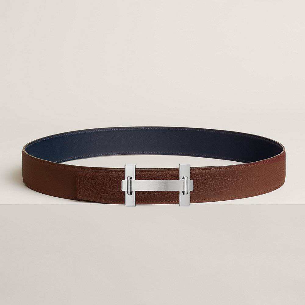 Hebilla de cinturón H Jumping & Piel de cinturón reversible 38 mm | Hermès España