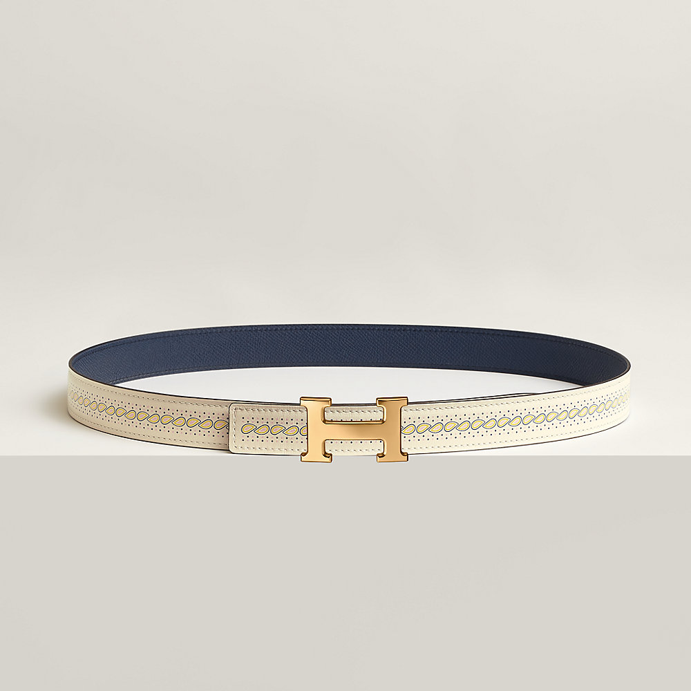 Hebilla de cinturón Mini H & Piel de cinturón Bandana 24 mm | Hermès España