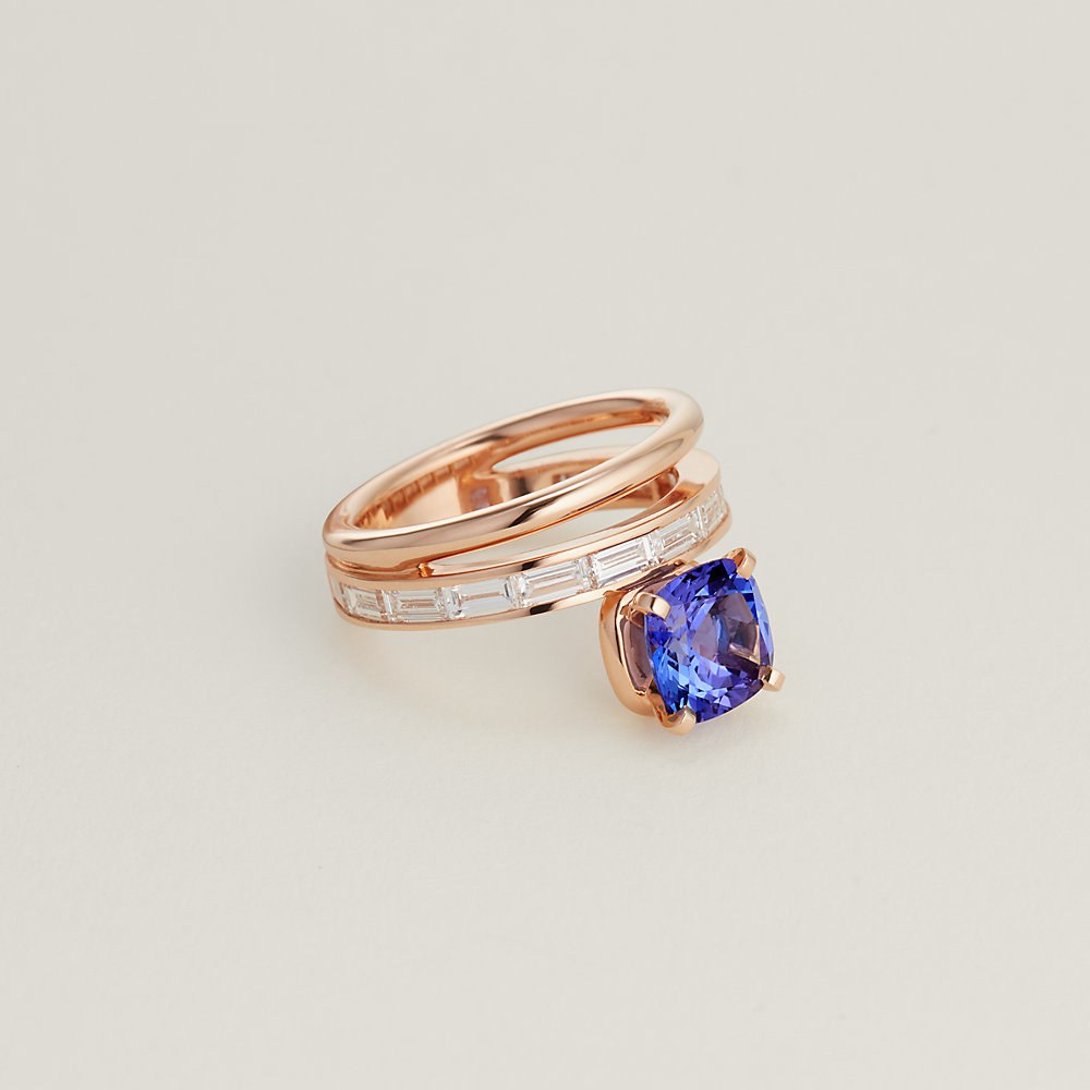 Hermès Grand Jete double band solitaire engagement ring | Hermès Ireland