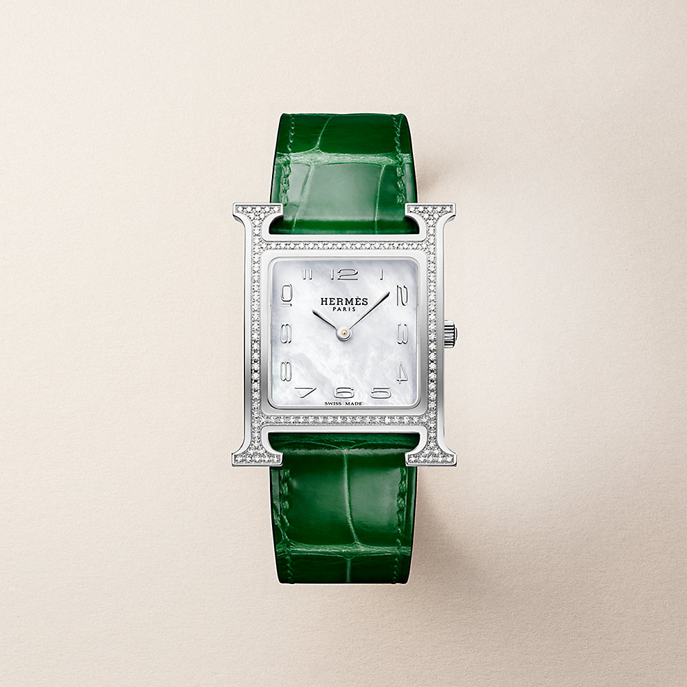 Heure H watch, Medium model, 30 mm - Blue | Hermès Poland