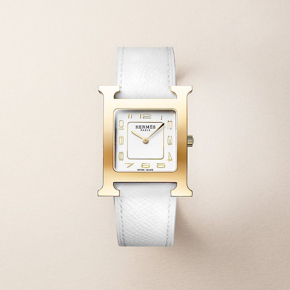 Heure H watch, Medium model, 30 mm - Pink | Hermès Sweden