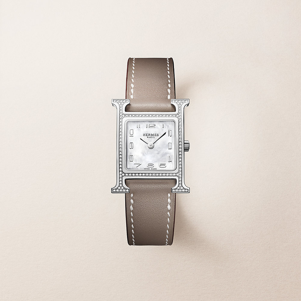 Heure H watch, Small model, 25 mm - Red | Hermès Czech Republic