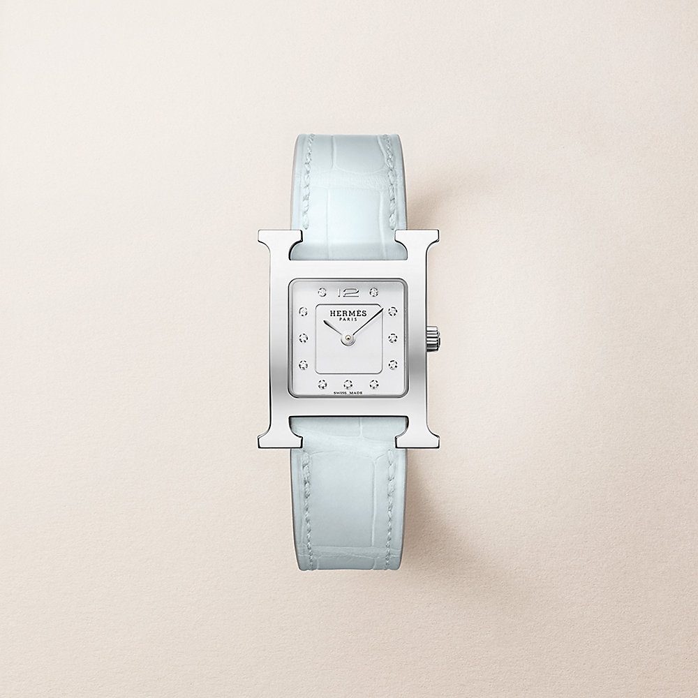 Heure H watch, Small model, 25 mm - Green | Hermès Thailand