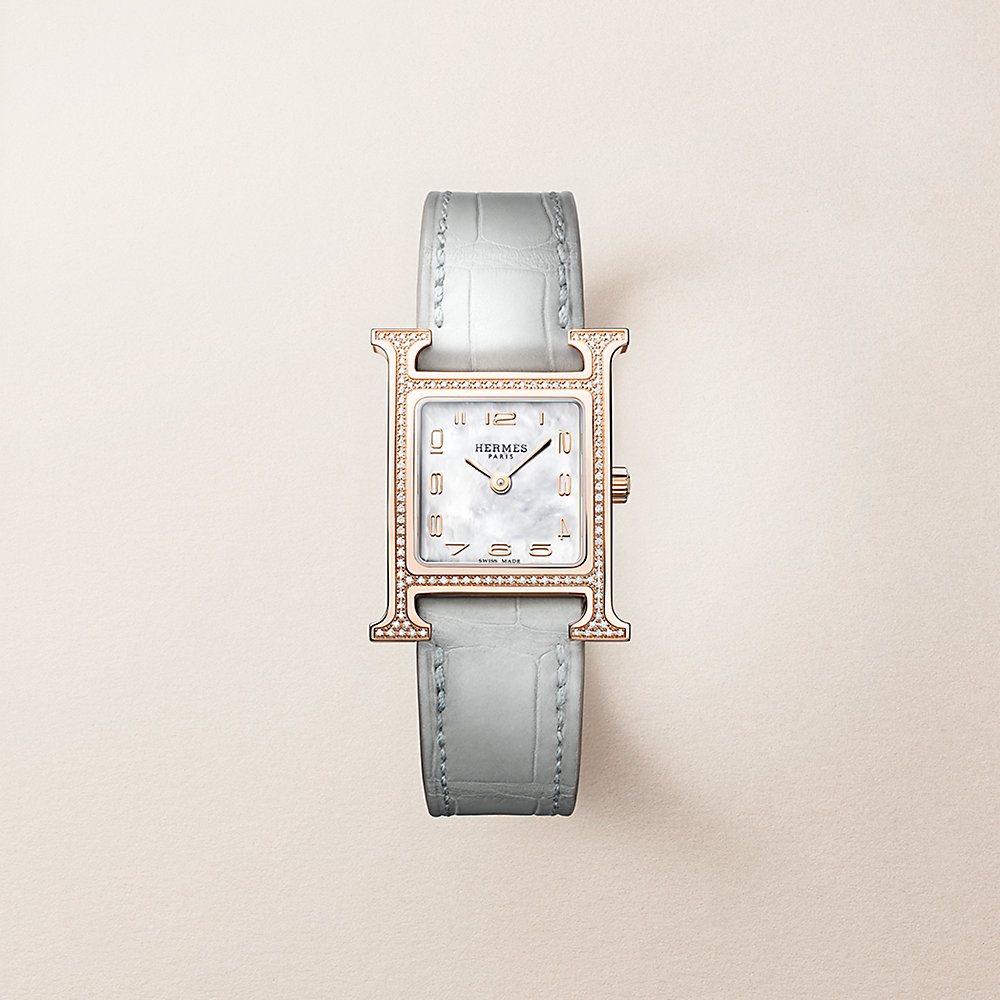 Heure H watch, Small model, 25 mm - Black | Hermès Netherlands