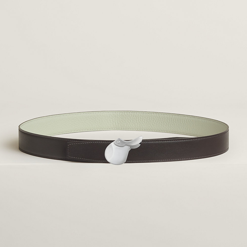 Hippolyte belt buckle & Reversible leather strap 32 mm | Hermès UK