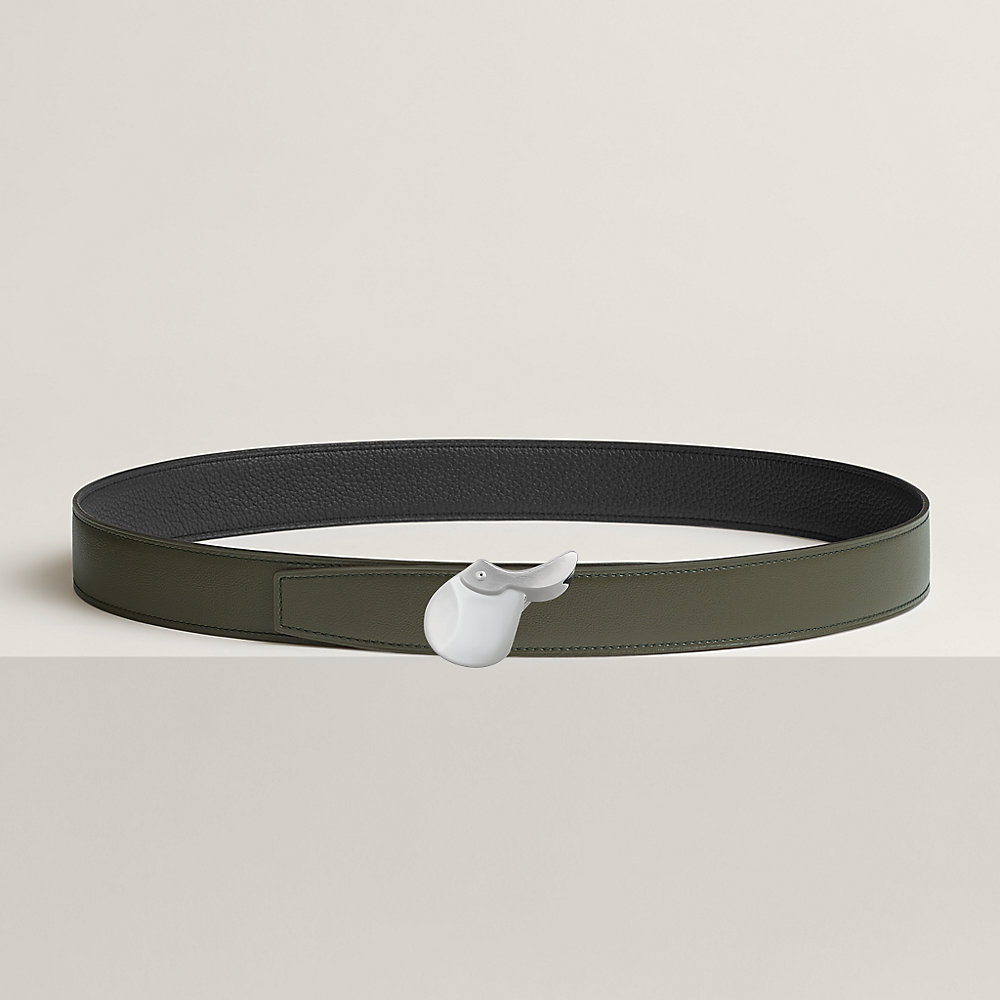 Hippolyte belt buckle & Reversible leather strap 32 mm | Hermès UK