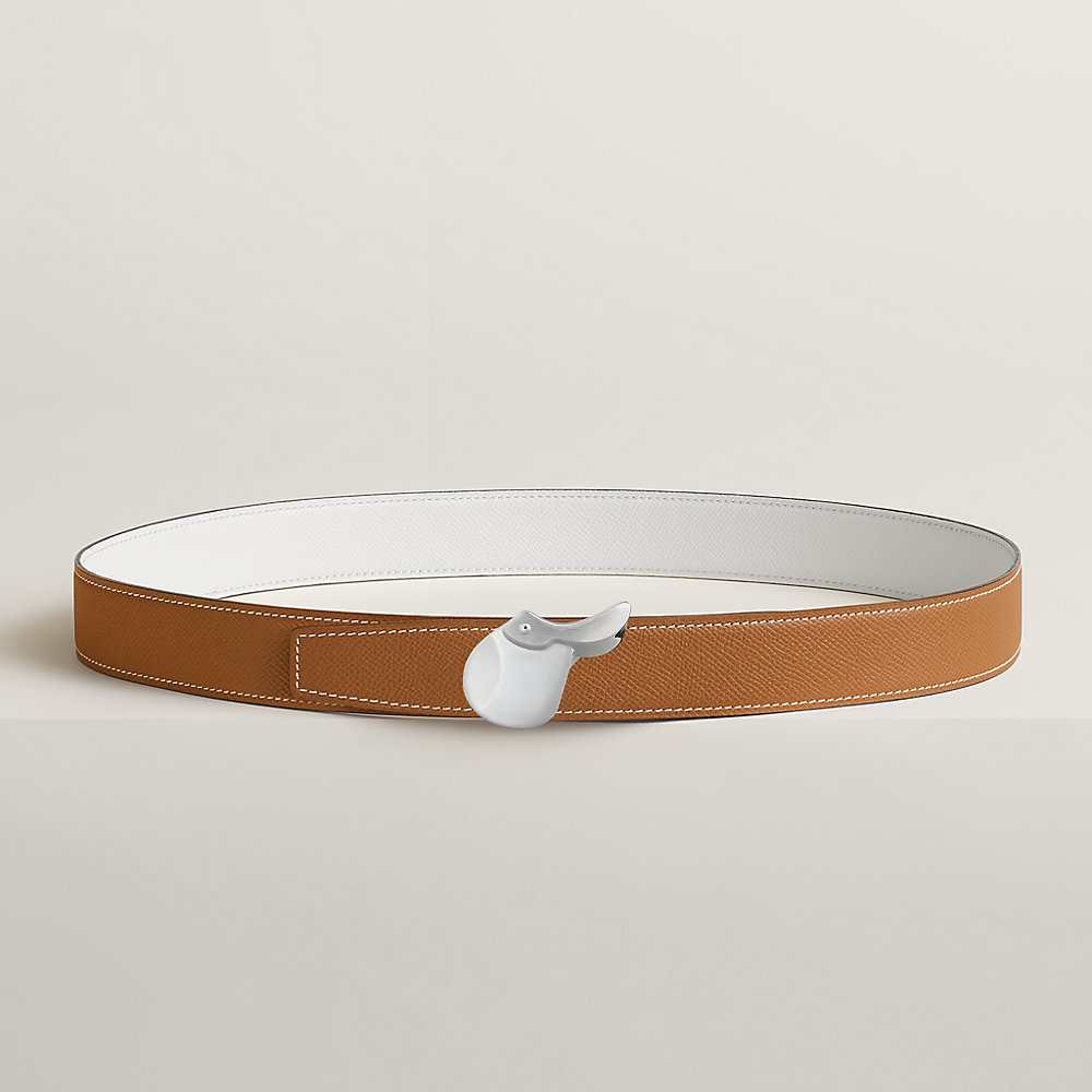 Hippolyte belt buckle & Reversible leather strap 32 mm | Hermès UK