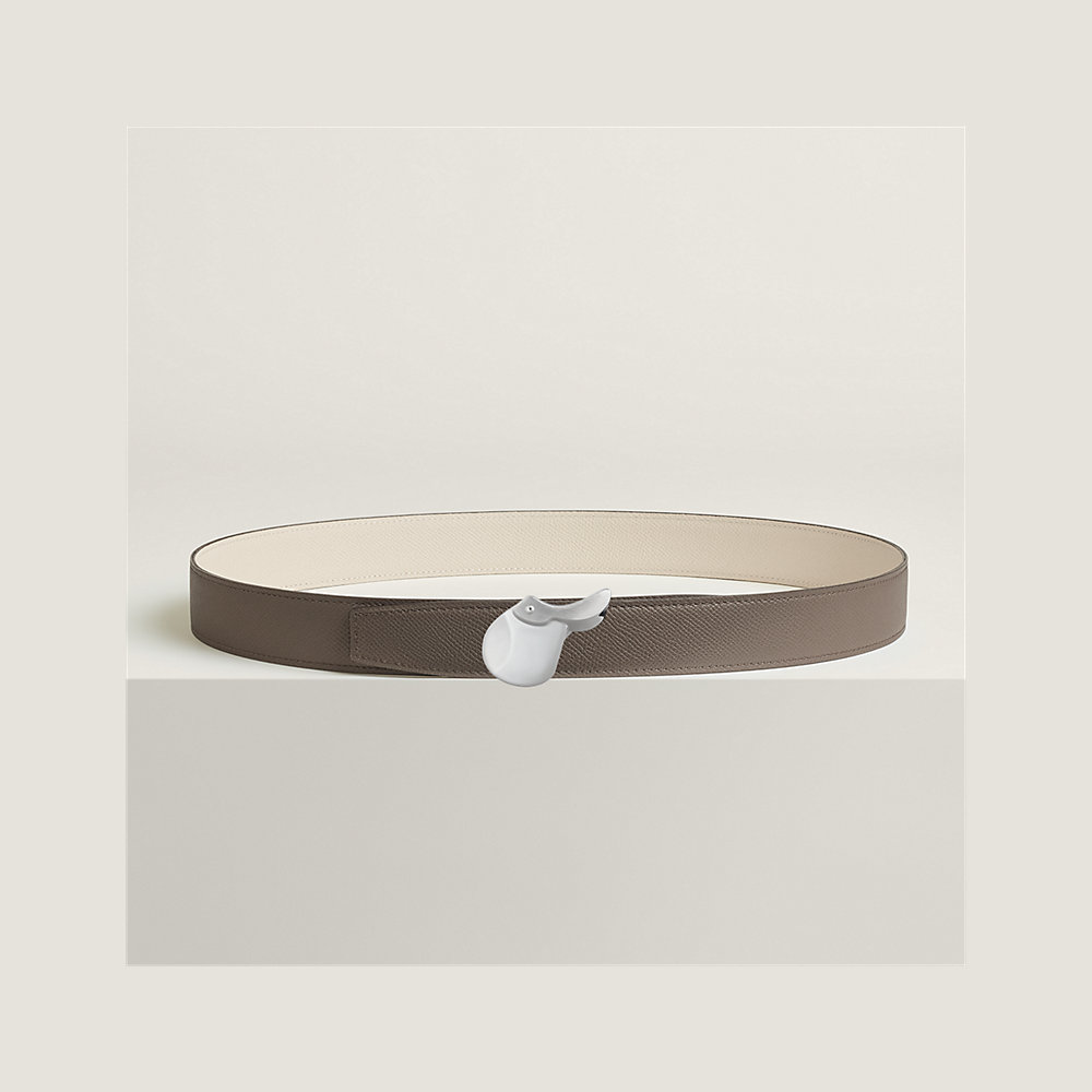 Hippolyte belt buckle & Reversible leather strap 32 mm | Hermès UK