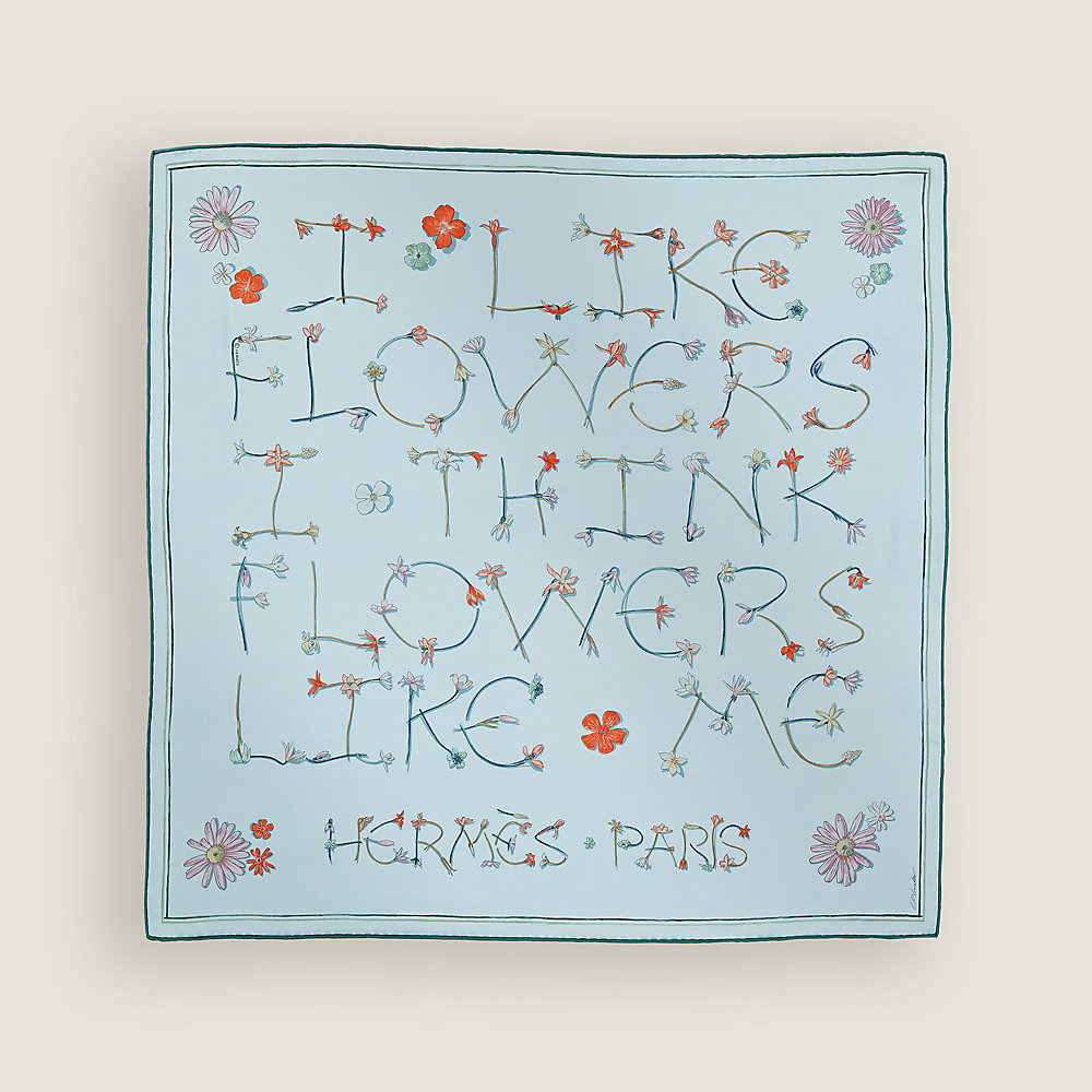 I Like Flowers scarf 70 - Blue | Hermès Singapore