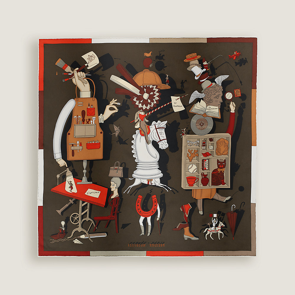 Illusion Exquise scarf 70 - Green | Hermès Finland