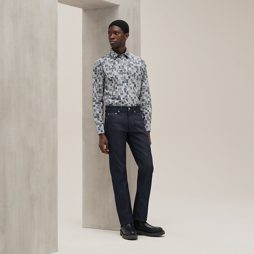 Jeans with shadow pockets - Grey - 50 | Hermès Poland