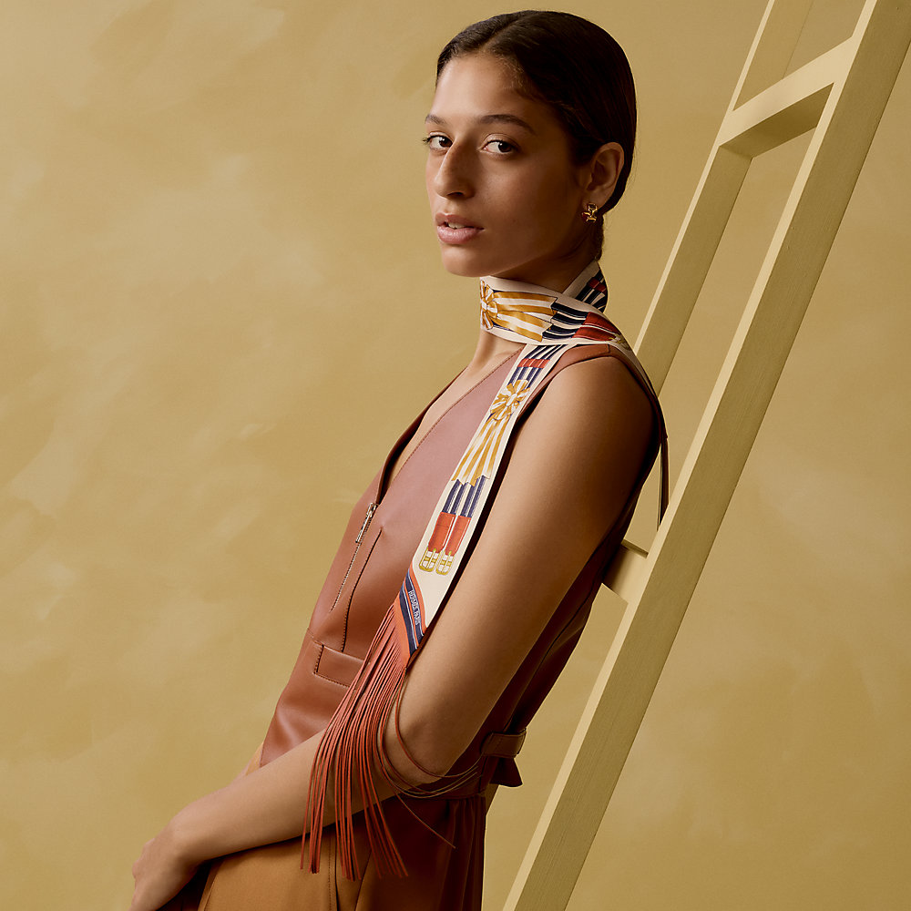 Jumping leather fringes Twilly | Hermès UK