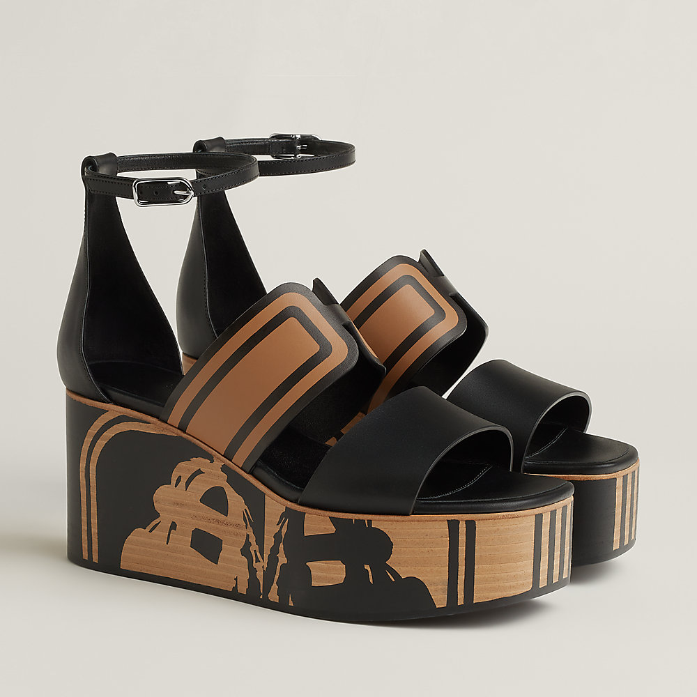 Kalis 35 sandal - Black | Hermès Saudi Arabia