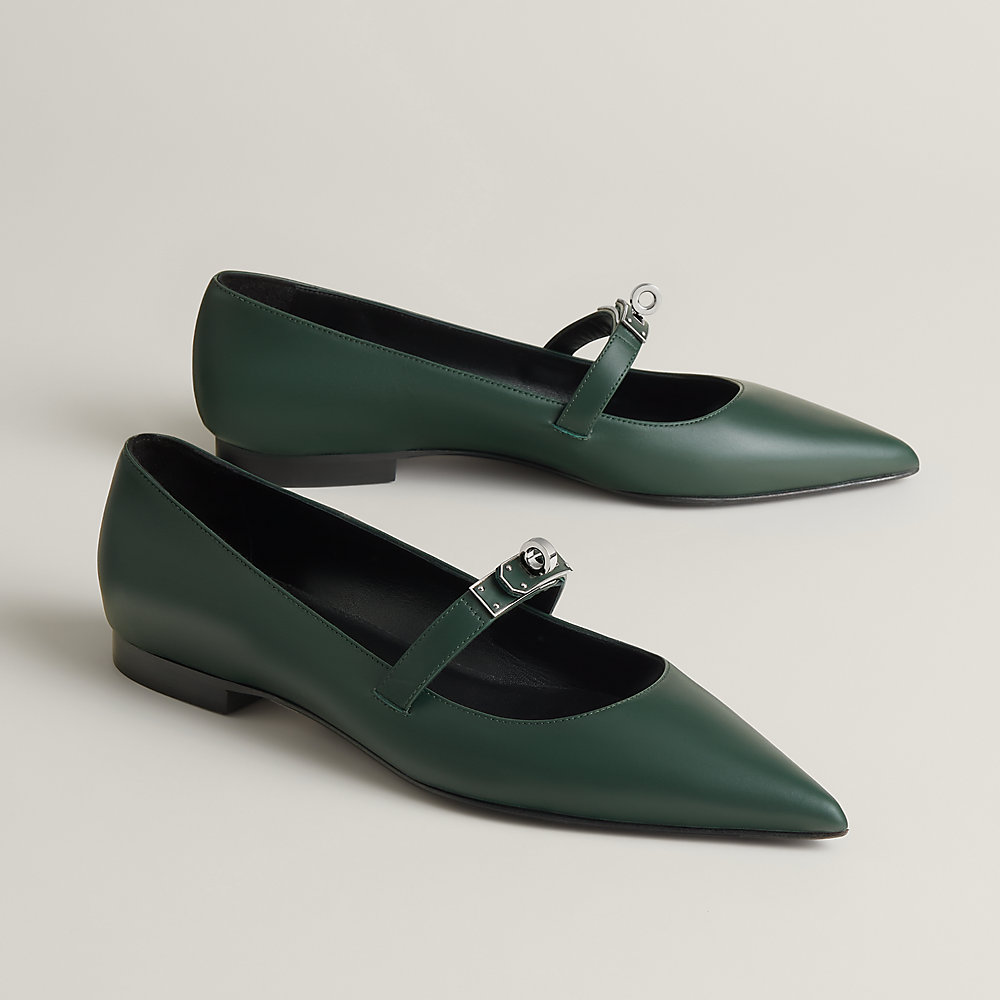 Kelly ballet flat - Green | Hermès Singapore