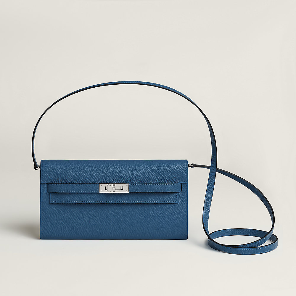 Kelly Classique To Go wallet - Blue | Hermès Thailand