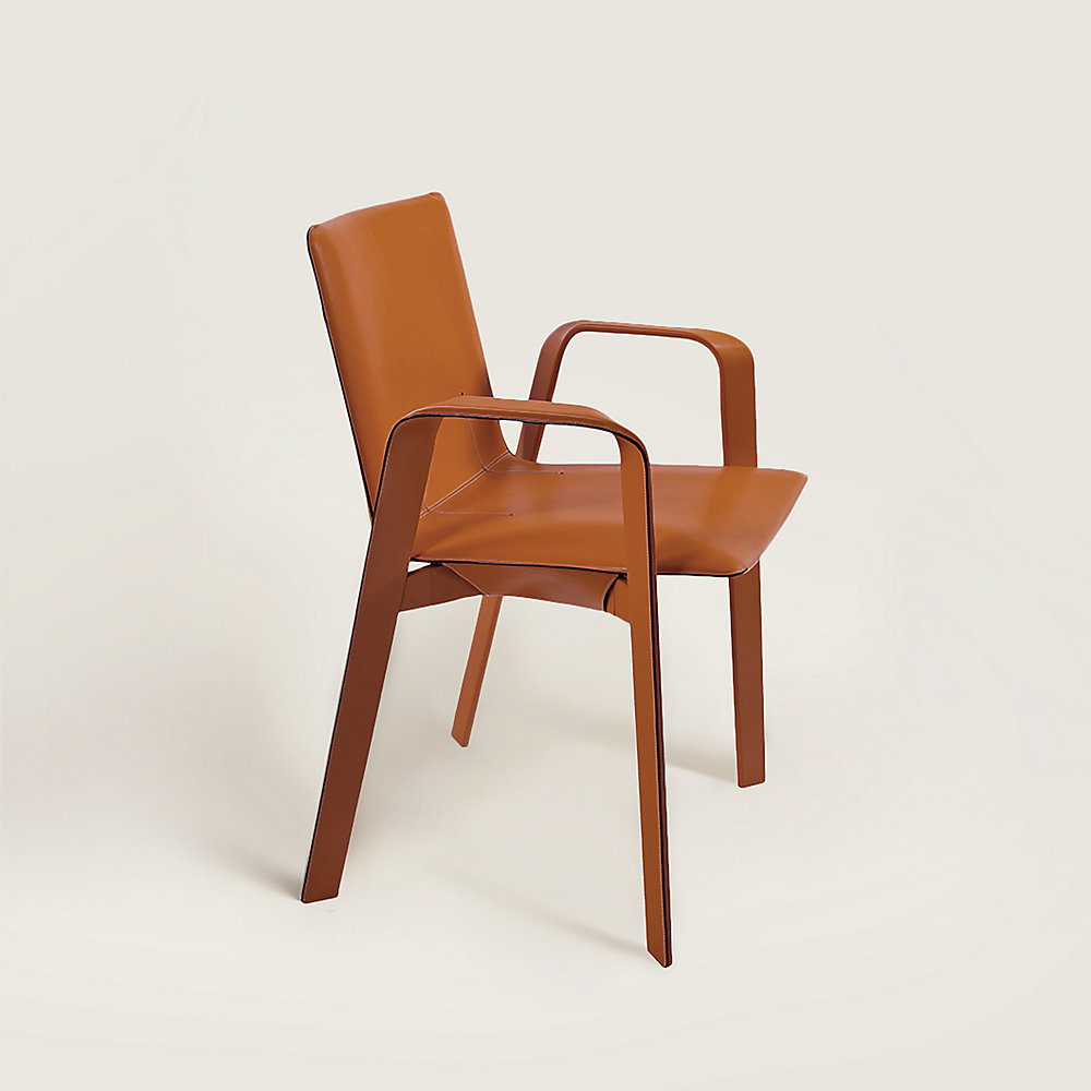La Chaise Sellier dining chair with armrests | Hermès UK