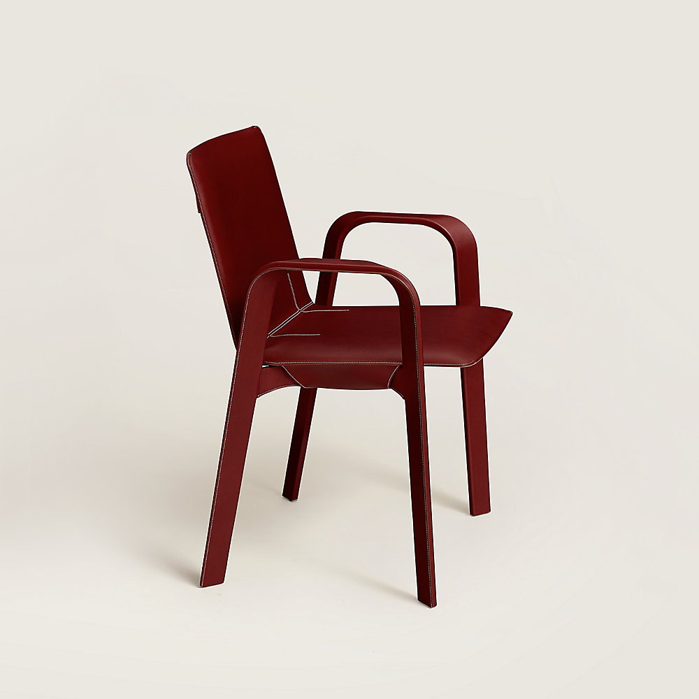 La Chaise Sellier dining chair with armrests | Hermès UK