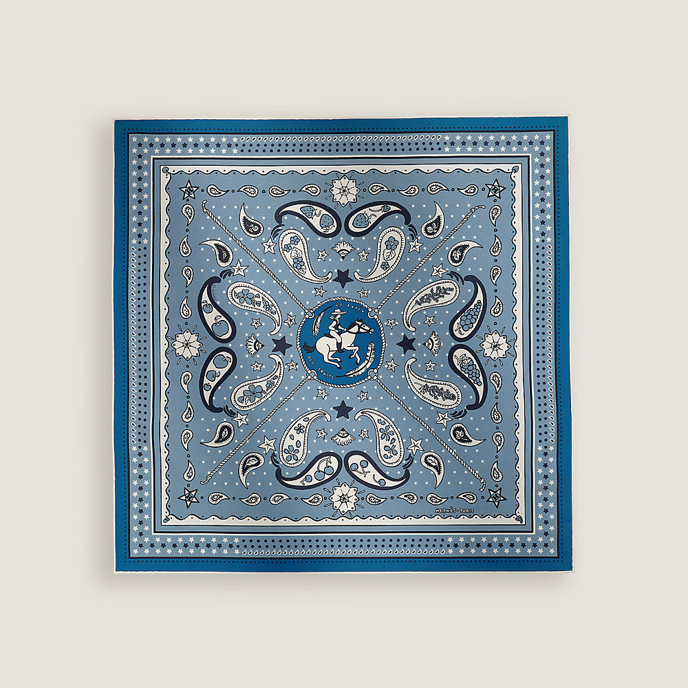 Le Rodeo des Fruits bandana 55 - Blue | Hermès Australia