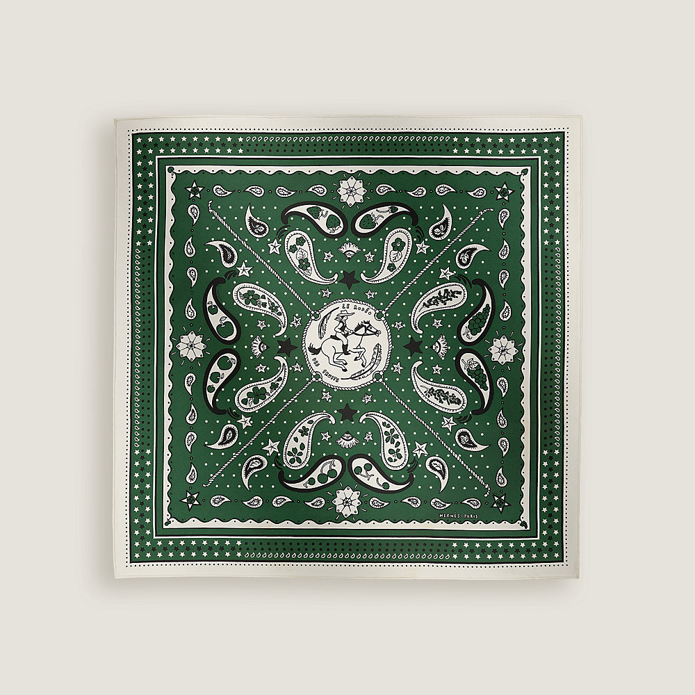 Le Rodeo des Fruits bandana 55 - Green | Hermès Australia