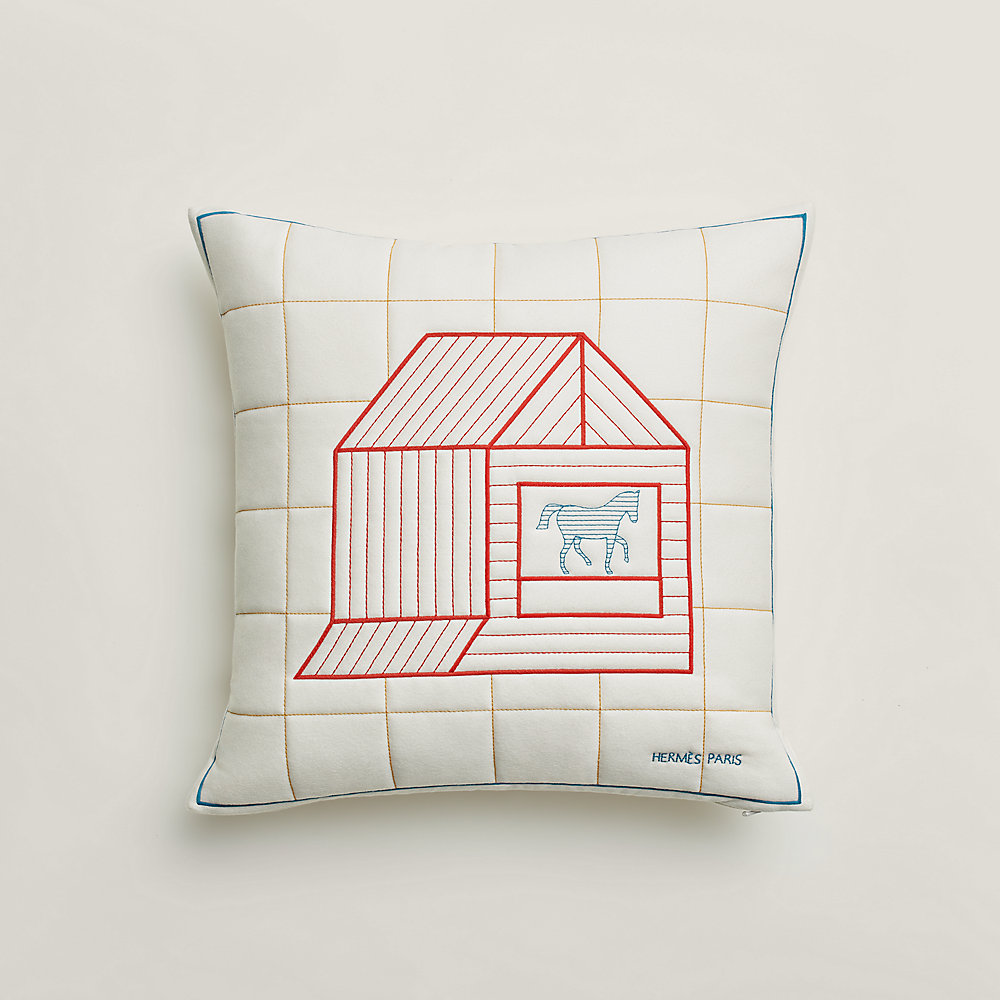 Les Cabanes pillow | Hermès Canada